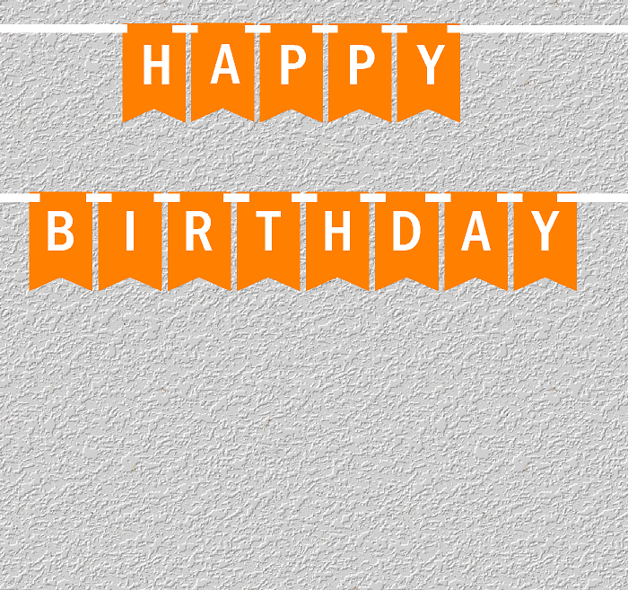 Orange and White Happy Birthday Bunting Letter Banner – CakeSupplyShop