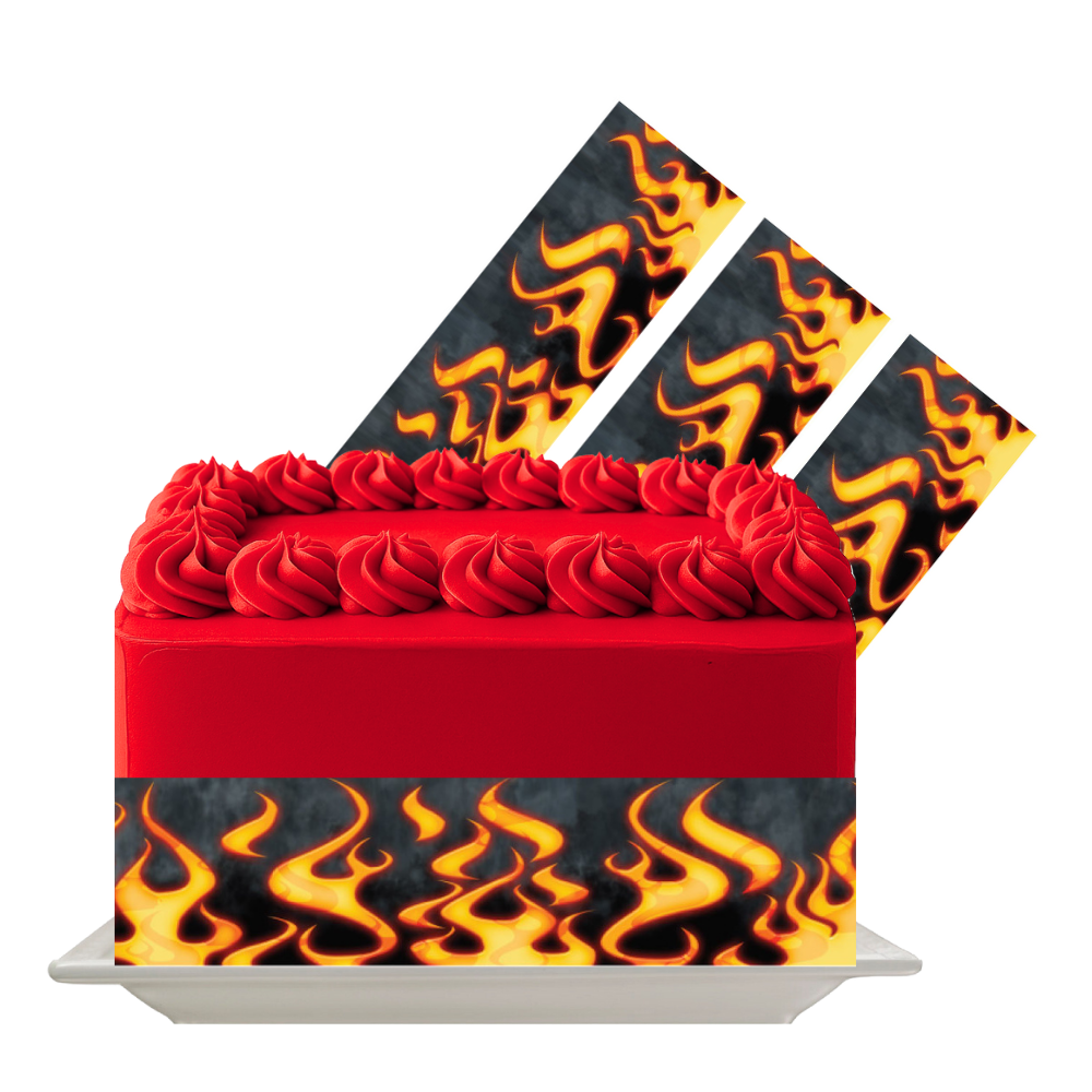 Fire Flame Edible Cake Wrap | Flame Icing Sheet | Hot Wheels, Racing ...