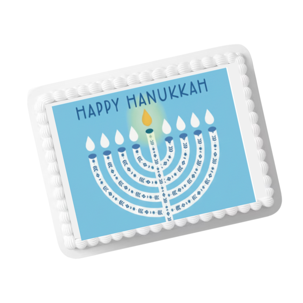 Hanukkah Menorah Edible Cake Topper – 8x10 Frosting Sheet | Jewish Hol ...