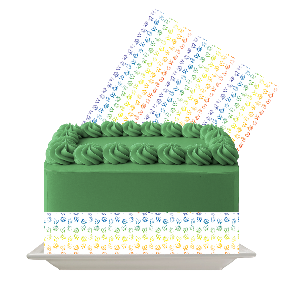 Rainbow Sparkle Line Edible Cake Wrap | 8x10 Icing Sheet | Colorful Fe ...