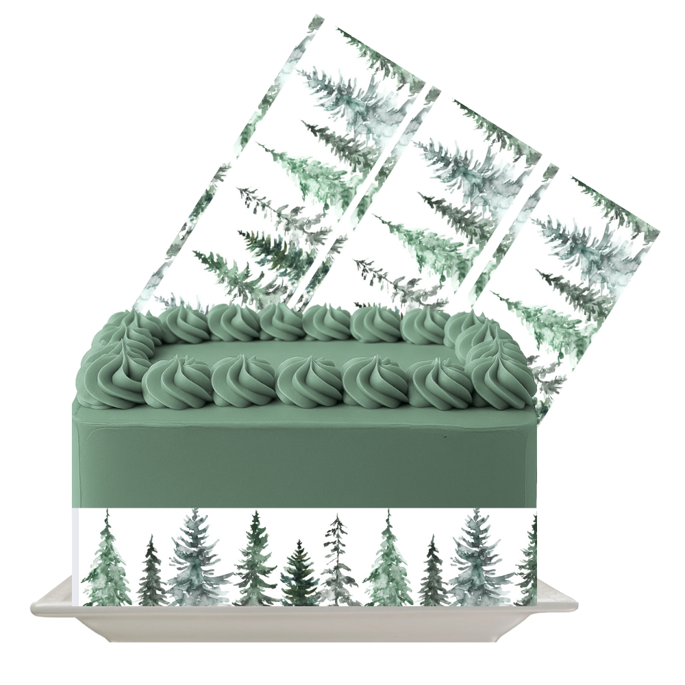 Green & Black Wood Edible Cake Wrap | Rustic Woodgrain Icing Sheet | N ...