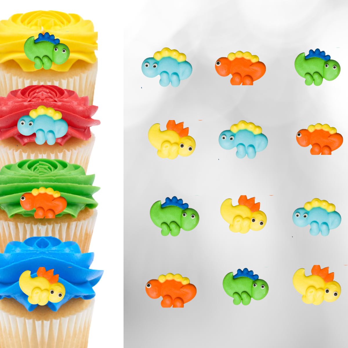 1.5" Royal Icing Dinosaurs Cake-Cupcake Decorations 12 Ct – CakeSupplyShop