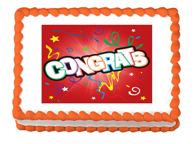 Congrats! Streamers Edible Cake Decoratoin Topper – CakeSupplyShop