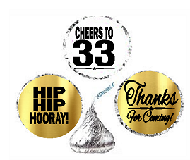 33rd Birthday / Anniversary Cheers Hooray Thanks For Coming 324pk ...