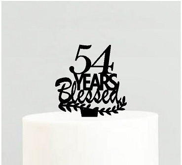 54th Birthday - Anniversary Blessed Years Cake Decoration Topper ...