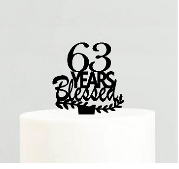 63rd Birthday - Anniversary Blessed Years Cake Decoration Topper ...