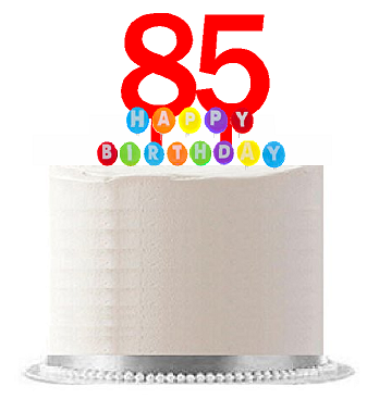 Item#085WCD - Happy 85th Birthday Party Red Cake Topper & Rainbow ...