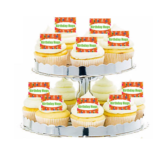 24ct Happy Birthday Girlfriends Hug Cupcake Decoration Toppers - Picks ...
