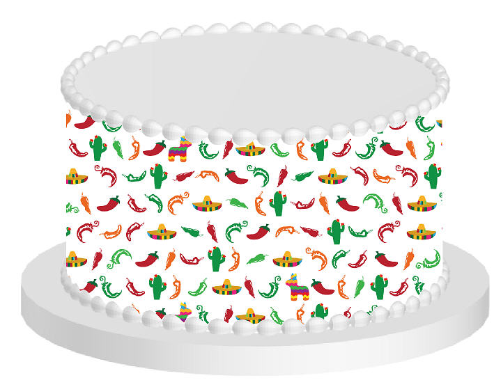 Fiesta Cactus Edible Printed Cake Decoration Frosting Sheets ...