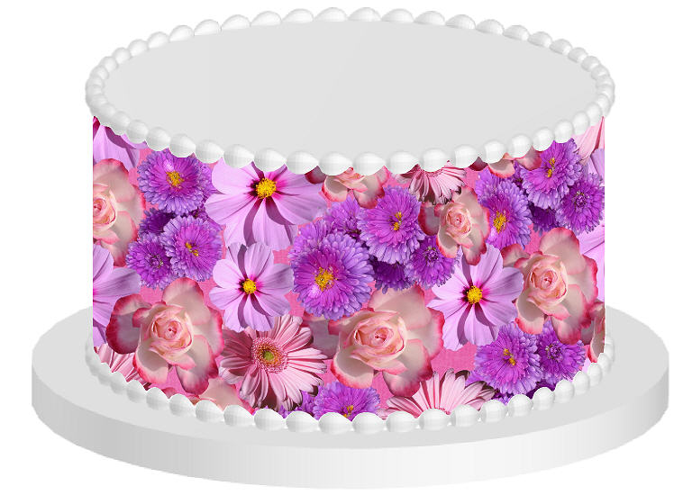 Lavender Flower Field Edible Printed Cake Decoration Frosting Sheets ...