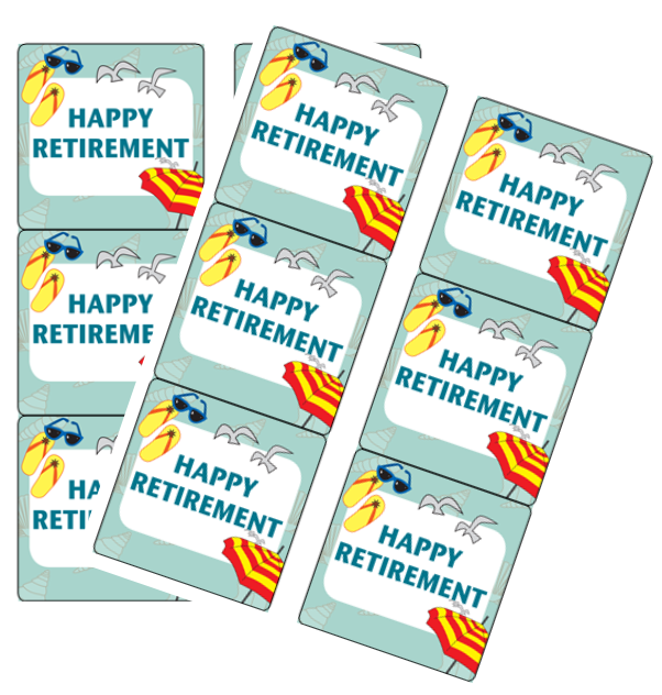 120ct Happy Retirement Stickers – CakeSupplyShop