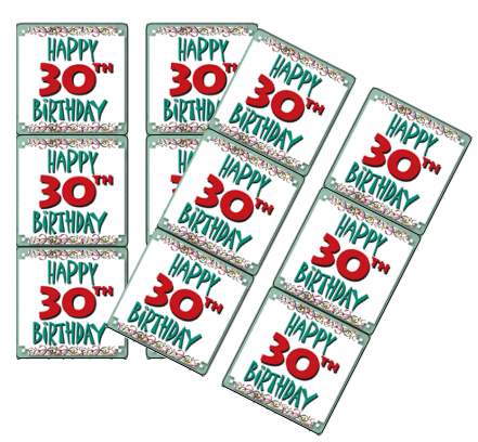 120ct Happy 30th Birthday Stickers – CakeSupplyShop
